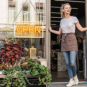 LED Open Sign 16x9 inch, 12V Super Bright Open Signs for Business, Open Neon Sign for Window Party Wall Shop Salon Club Hotel, (Yellow& White), with ON/OFF Switch & Adapter, Horizontal