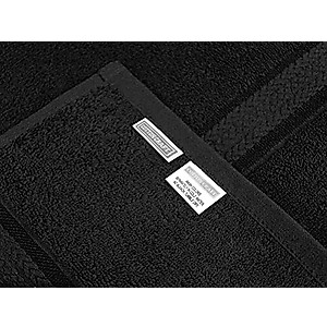 COTTON CRAFT Ultra Soft 12 Pack Wash & Face Cloths 12x12 - Highly Absorbent Bathroom Shower Kitchen Utility Towels - Use Everyday - Easy Care Machine Wash - Premium Ringspun Cotton 580 GSM - Black