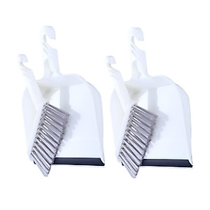 2 Sets Cleaning Brush Pans with Brush Small Sweeping Broom Tabletop Fireplace Straw Soft Broom Mini Pan Living Room Mini Brush Cleaning Broom Shovel Brush Combination Plastic White Outanaya