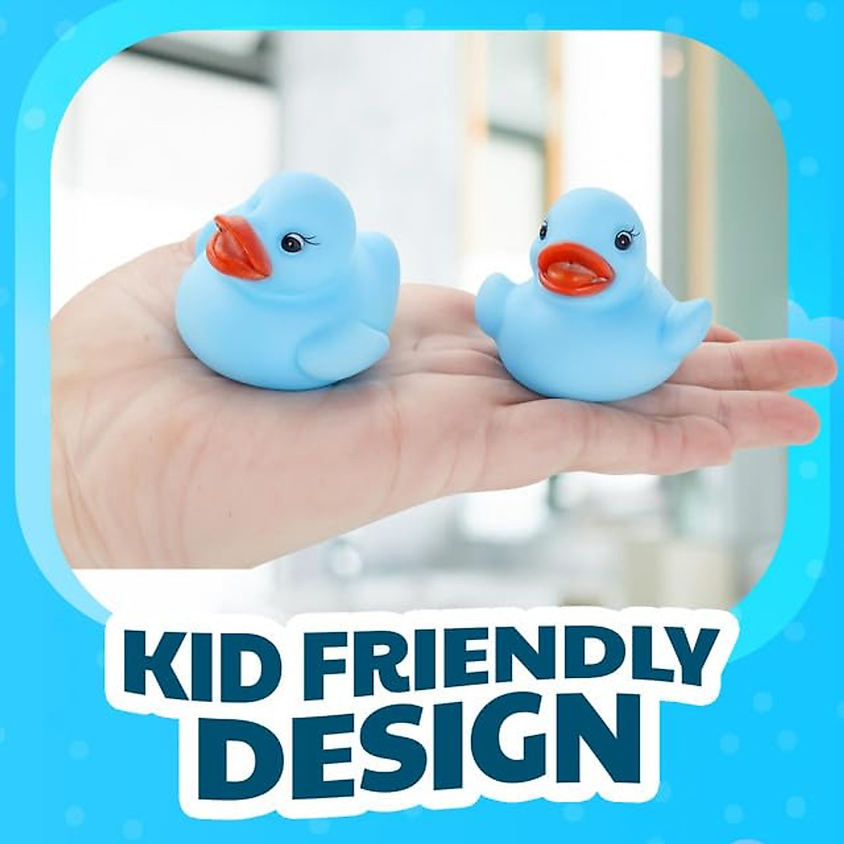 36 Pieces Classic Rubber Duck Bath Toys - No Holes BPA Free Floating Duckies for Boys Baby Shower, Party Favors, Kids Gifts (Blue)