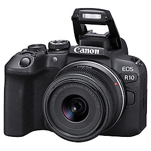Canon EOS R10 Mirrorless Digital Camera with RF-S 18-45mm f/4.5-6.3 is STM Lens + 75-300mm F/4-5.6 III Lens + 50mm f/1.8 STM Lens + 128GB Memory + Case + Tripod + Filters (43pc Bundle)