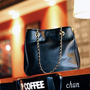 Women's Top Handle Handbag, Shoulder Bag, Ladies Work or Casual Soft PU Leather Handbag and Carry Purse