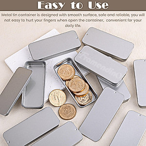 Framendino, 40 Pack Small Slide Top Tin Lip Balm Tins with Lids Mini Rectangular Metal Tins Containers for Jewelry Crafts Wedding Jewelry Lip Balm Container Cosmetic Organizer
