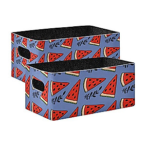 Watermelon Slices Storage Basket Felt Storage Bin Collapsible Towel Storage Toy Storage Box Organizer for Kids Bedroom Magazine