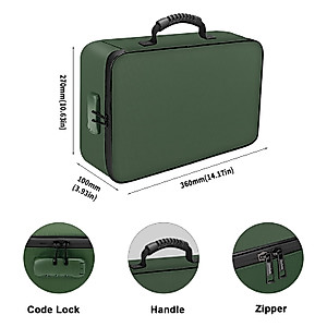 DocSafe File Organizer Bag with Lock,Fireproof Document Organizer Case with Water-Resistant Zipper,3-Layer Portable Travel Home Storage Safe Bag for Laptop,Files,Certificates,Gifts for Him,Green