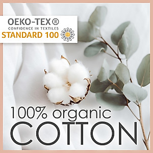 ZIZZ 4 Piece Full Size Duvet Cover Set - 100% Organic Cotton, 400 Thread Count, Soft Luxury Sateen Weave, 1 Comforter Cover, 1 Fitted Sheet and 2 Pillowcases, Zipper Closure - White