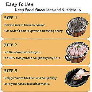 Newcos 16 Bags Slow Cooker Liners, Disposable Multi Use Cooking Bags,Large Size Fit 3QT to 8QT, Plastic Bags for Slow Cooker, Pans, Aluminum Cooking Trays, BPA Free-13 x 21 Inches, 3 quarts