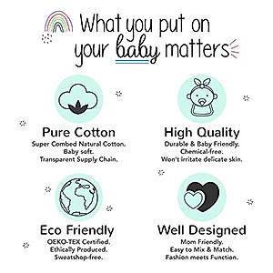 Lamaze Baby Super Combed Natural Cotton Long Sleeve Bodysuit, Snap Closure, 3 Pack, Gray Woodland, 3 Months