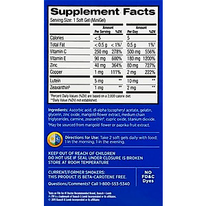 PreserVision AREDS 2 Eye Vitamin & Mineral Supplement, Contains Lutein, Vitamin C, Zeaxanthin, Zinc & Vitamin E, 130 Softgels (Packaging May Vary)