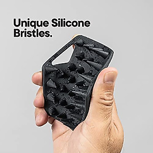 Tooletries - Scalp Massager & Hook - Silicone Toiletry Scrubber & Holder, Shower & Bathroom Accessory - Features Silicone-Grip Technology, Removable & Reusable