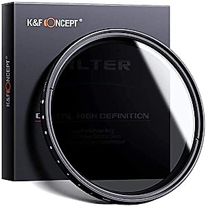 K&F Concept 46mm Variable ND2-ND400 ND Lens Filter (1-9 Stops) for Camera Lens, Adjustable Neutral Density Filter with Microfiber Cleaning Cloth (B-Series)
