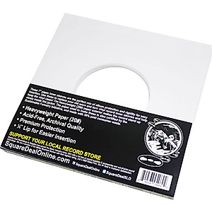 (25) Archival Quality Acid-Free Heavyweight Paper Inner Sleeves for 7" Vinyl Records #07IW