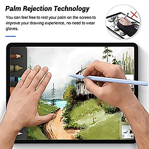 Stylus Pen for iPad with Palm Rejection, Magnetic Adsorption iPad Pencil 2nd Generation Compatible with (2018 and Later) Apple iPad 10/9/8/7th, Pro 11/12.9 Inch, Air 5/4/3rd, Mini 6/5th (Light Purple)