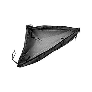 QWORK Hay Feed Bags for Horse, Large Capacity Corner Hay Bag, Reduces Waste, with Mesh Bottom and Snap Closure, for Horse Trailer Stalls, Black