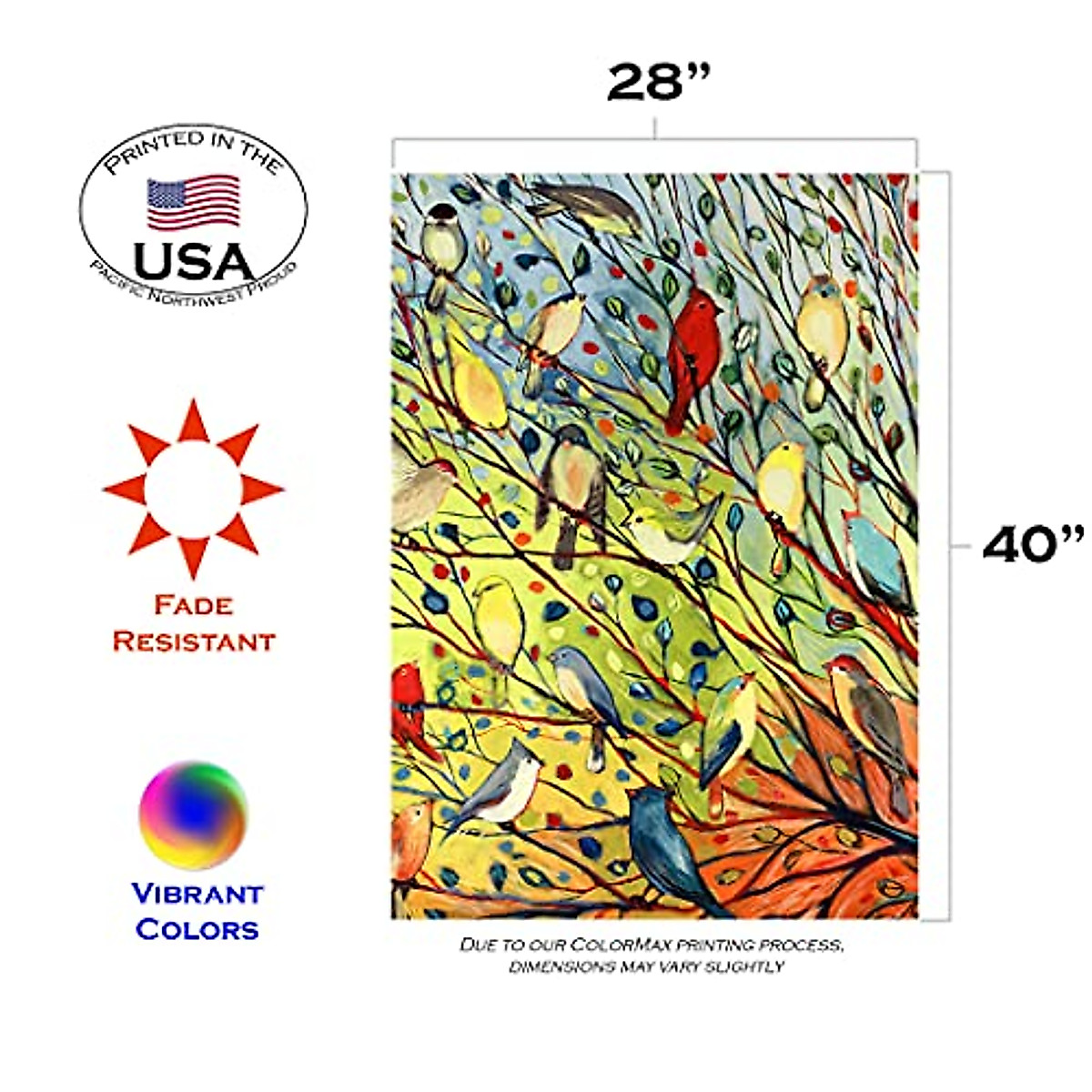 Toland Home Garden 109537 Tree Birds Spring Flag 28x40 Inch Double Sided Spring Garden Flag for Outdoor House summer Fall Flag Yard Decoration