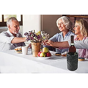 Marble Wine Cooler，Suitable for Wine Barrels or Champagne Cooler 750 ml Bottles, Ideal Gift for Wine Enthusiasts（black）