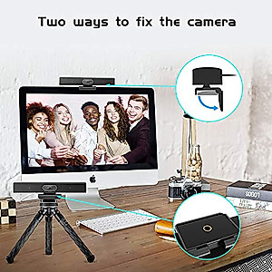 Conference Room Camera with Microphone and Speaker, Wide Angle USB Video Conference Camera for Mac, PC, Laptop, Desktop (Black with Inverted Phase)