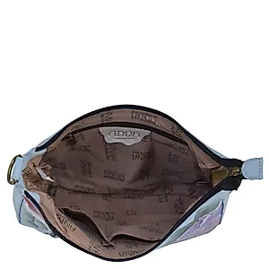Anna by Anuschka Women's Hand-Painted Genuine Leather Large Top Zip Hobo - Garden Jewels