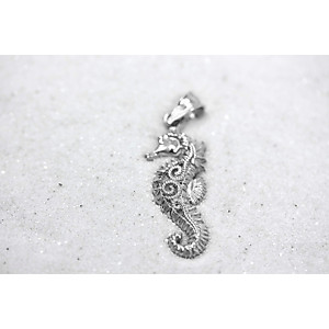CaliRoseJewelry Sterling Silver Filigree Seahorse Charm Pendant