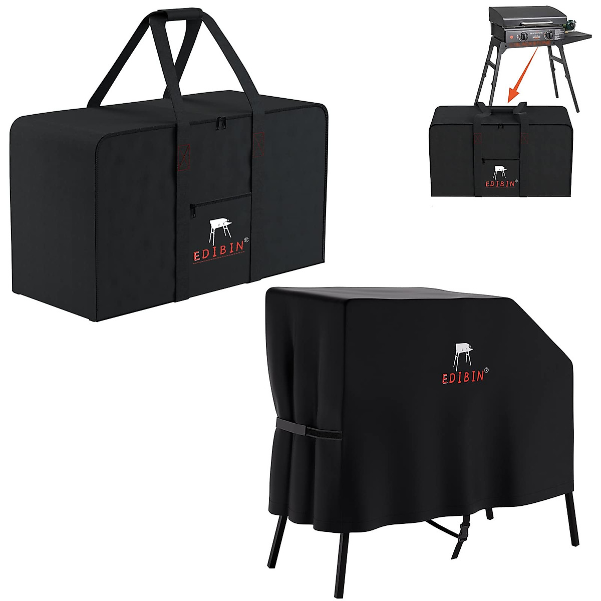 EDIBIN Carry Bag for Blackstone 22 Inch 17 Inch Tabletop Griddle with Hood and Stand, Heavy Duty Weather Resistant