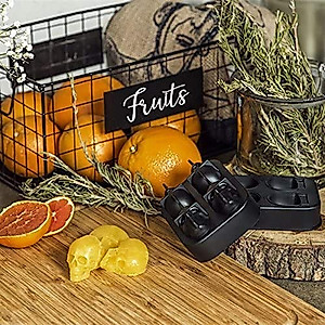 3D Skull Ice Mold-5Pack,Easy Release Silicone Mold, Ice Cube Trays Silicone Mold - Easy Release Ice Cube Molds Sphere Ice Ball Maker with Removable Lid and Large Square Ice Molds Reusable and BPA Free