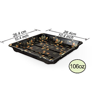 SEABOOM 12# Sushi Container Sushi Tray Sushi plate Samurai party tray 10.4 * 10.4-Inch Take Out tray With Clear Lid 200 sets 12#