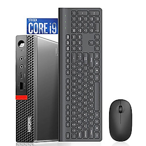 Lenovo Mini PC i9, Windows 11 Desktop Computer, 32GB DDR4 RAM, New 1TB NVMe SSD + 1TB SSD, Built-in AX210 Wi-Fi 6E, HDMI, DP, Micro Tiny HTPC (Renewed)