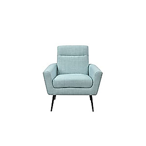Tiokop Mid Century Modern Upholstered Fabric Accent, Living Room, Bedroom Leisure Single Sofa (Metal Legs),TV armrest seat,Suitable for Small Space Home,Office,Coffee Chair,Light Blue