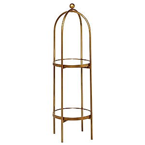 Deco 79 Metal Solid Shelving Unit, 16" x 18" x 46", Gold