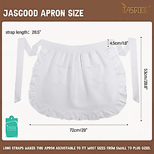 JASGOOD Women's Apron Kitchen Cooking Aprons with Pockets Vintage Maid Aprons for Halloween Costume