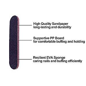 Nail Files (50 Pack), 3.6 Inches Emery Board Nail Files for Acrylic and Natural Nails, 100/180 Grit Small Double Sided Fingernail Filer Bulk Mini Professional Finger Nail Filer Manicure Set Black