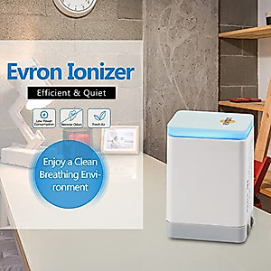 Evron Ionizers for Home,Negative Ion Plug In Folding Prongs Mobile Ionizer with Output up to 20 Million Negative Ions/Sec (Blue light 2 Pack)