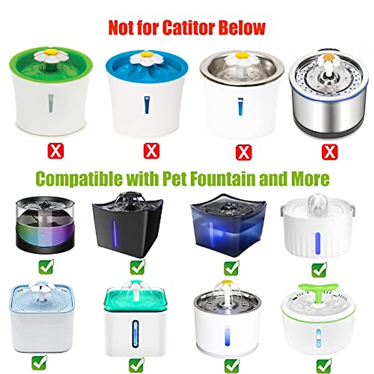 Cat Water Fountain Filters, 5 inch Pet Fountain Filters, Dog Fountain Activated Carbon Filters Replacement, Compatible with Cats and Dogs Automatic Water Dispenser (16Pcs)