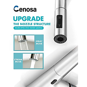 Touchless Kitchen Faucet with AC Adapter, Smart Motion Sensor Hands Free Single Handle Kitchen Sink Faucet with Pull Down Sprayer, Brushed Nickel