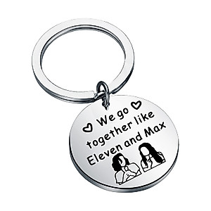 FAADBUK Eleven and Max Gift Tv Show Inspired Gift Friendship Jewelry Best Friend Keychain (Eleven & Max)