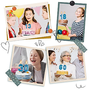 BEAN LIEVE Blue Number Candles - 10-Pcs Number Birthday Candles, Cake Number Candles, Numeral Birthday Candles, Numeric Candles Number 0 1 2 3 4 5 6 7 8 9 Used for Party Celebration