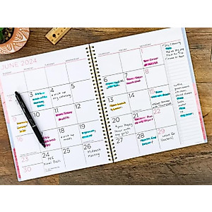 PlanAhead See IT Bigger Specialized Large Print, April 2024 June 2025 Weekly Monthly Large Planner, Size 8.5" x 11" and 6 in 1 Multicolor Ballpoint Colorful Ink Penfrom TheBeliver LLC.