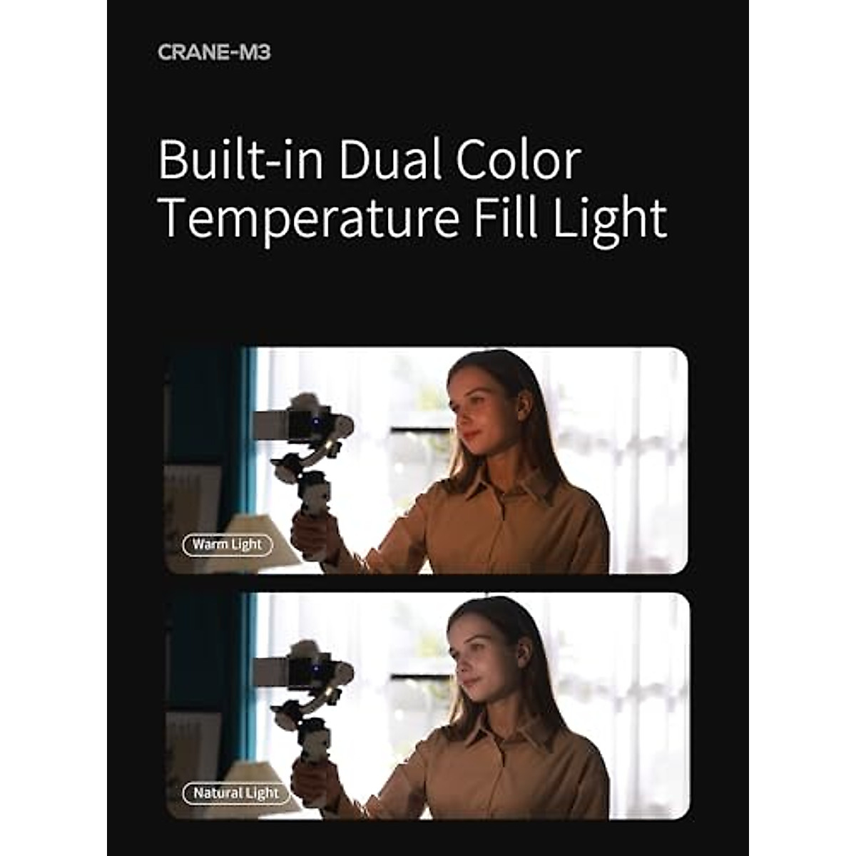 Zhiyun Crane M3 Handheld 3-Axis Camera Gimbal Stabilizer, Gimbal Stabilizer for Mirrorless Camera, Gopro, Action Camera, Smartphone