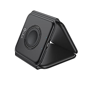 SAJILO 3 in 1 Wireless Charger, Foldable Charging Station, 15W Portable Magnetic Fast Charging Pad Compatible with iPhone 14/13/12/SE/11, Samsung Galaxy, iWatch, AirPods Pro & Qi Devices (Black)