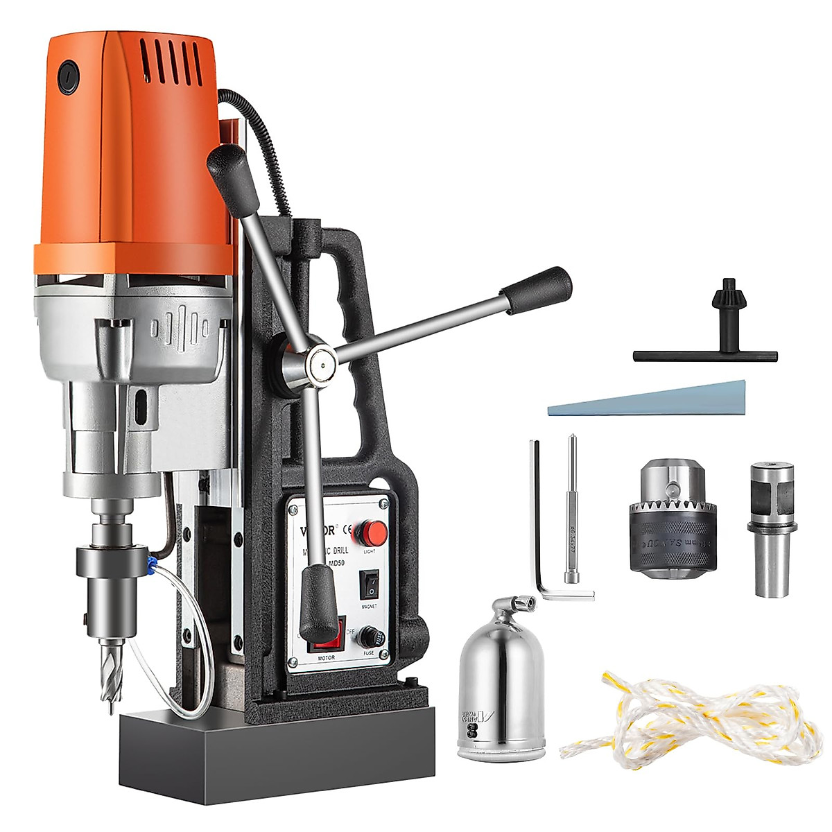 VEVOR 1680W MD50 Magnetic Drill 300 RPM Spindle Speed Electric Magnetic Drilling System with 2 Inch Boring Diameter and 2900 LBS Magnet Force