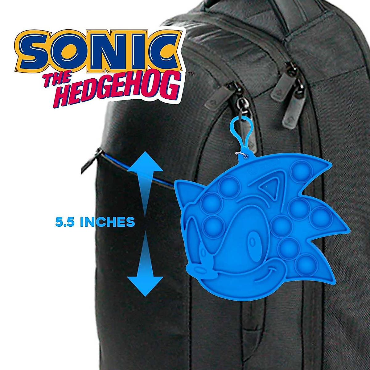 Sonic The Hedgehog Mini Bubblerz Fidget Bubble Popper Backpack Hanger (Tails, Knuckles, Amy Rose)