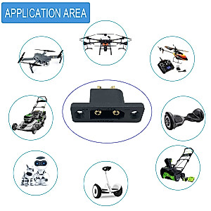 10Pcs Amass XT90E-M Battery Connector XT90E Male Plug Gold-Plated Connector with PVC Protective Sleeve Dust Cap for RC Aircraft Drone Accessories