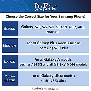 DeBin Case for Galaxy S23+ Plus, S22+, S21+, S20+, S10+, S8+, S9+, S20 FE A20 A30 A50 A51 Cell Phone Belt Holder with Clip Holster Pouch Cover (Fits Samsung Phone with Otterbox Case) Medium Black