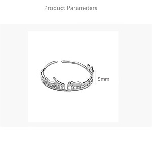 Sterling Silver Dinosaur Elephant Animal Migration Ring for Women Best Friends Dragon Wildlife Family Expandable Knuckle Open Band Rings Adjustable Comfort Fit Unique Statement Jewelry