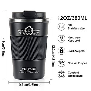 Gifts for Dad from Daughter Son Kids - 12 oz Coffee Mug - Christmas Gifts for Men - Birthday Gifts for Dad - Stocking Stuffers for Husband - Best Presents Ideas - Portable Stainless Steel Travel Cup