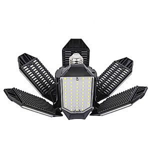 ELIVERN LED Garage Light, 200W 20000LM 6500K Daylight LED Garage Ceiling Light with 6+1 Deformable Panels Compatible for E26/E27 Garage Light Socket, Led Shop Light for Basement Workshop Warehouse