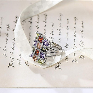 Fashion Red Purple Heart Cubic Zirconia Promise Rings Crystal Love Heart Wedding Cocktail Statement Eternity Ring Luxury Jewelry for Women Black Gold Plated