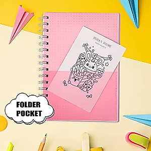 EOOUT Dotted Journal Spiral Notebook 4 Pack A5 Spiral Dot Grid Notebook for School, Office, Artist Writing Drawing, 100 Sheets/200 Pages, Blue, Pink, Purple, Transparent