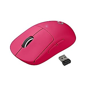 Logitech G PRO X SUPERLIGHT Wireless Gaming Mouse, Ultra-Lightweight, HERO 25K Sensor, 25,600 DPI, 5 Programmable Buttons, Long Battery Life, Compatible with PC / Mac - Magenta