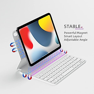 HOU keyboard Case for iPad 10th Generation/iPad 11th Generation 11 inch A16 2025 – Smart Folio, Ultra Slim, Magnetic Charging, Adjustable Angle